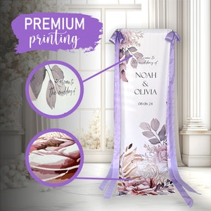 Fabric Welcome Sign, Ceremony Welcome Cloth Banner With Bows, Custom ...