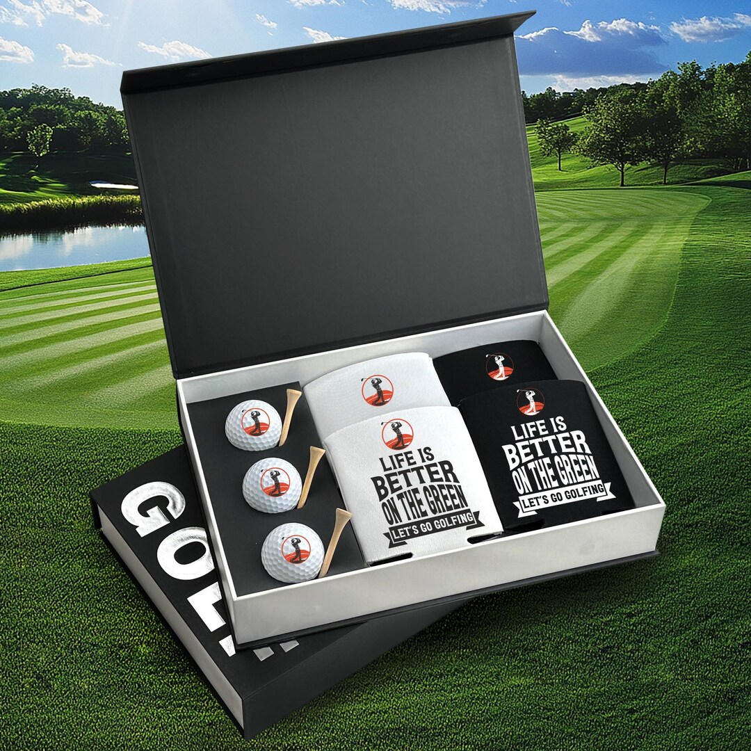 Personalized Golf Gift Set: Logo Golf Balls & Can Coolers - Etsy