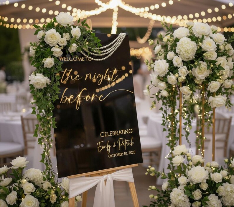 Luxury Black Acrylic Wedding Sign With 3D Gold Mirror Letters - Etsy