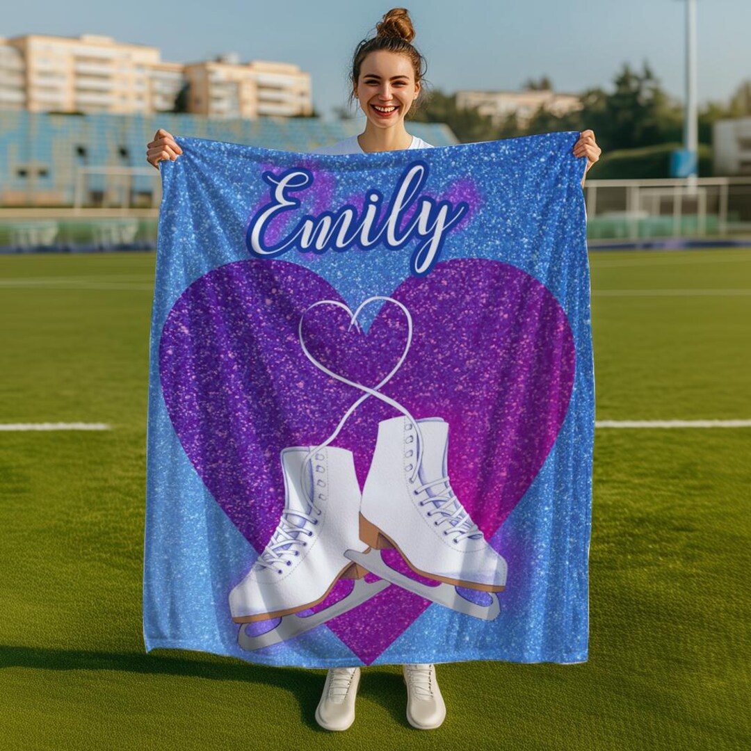 Ice Skating Blanket, Personalized Figure Skating Blanket - Custom ...