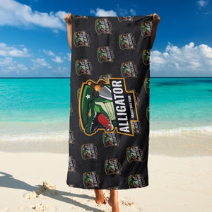 Custom Logo Towel, Repeating Logo Design on Beach Towel, Add Your Logo ...