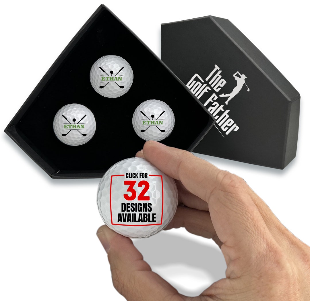 Custom Golf Balls in Gift Box, Personalized Golf Gift Ideas for Him, 3 Piece Set Golf Ball Gift ...