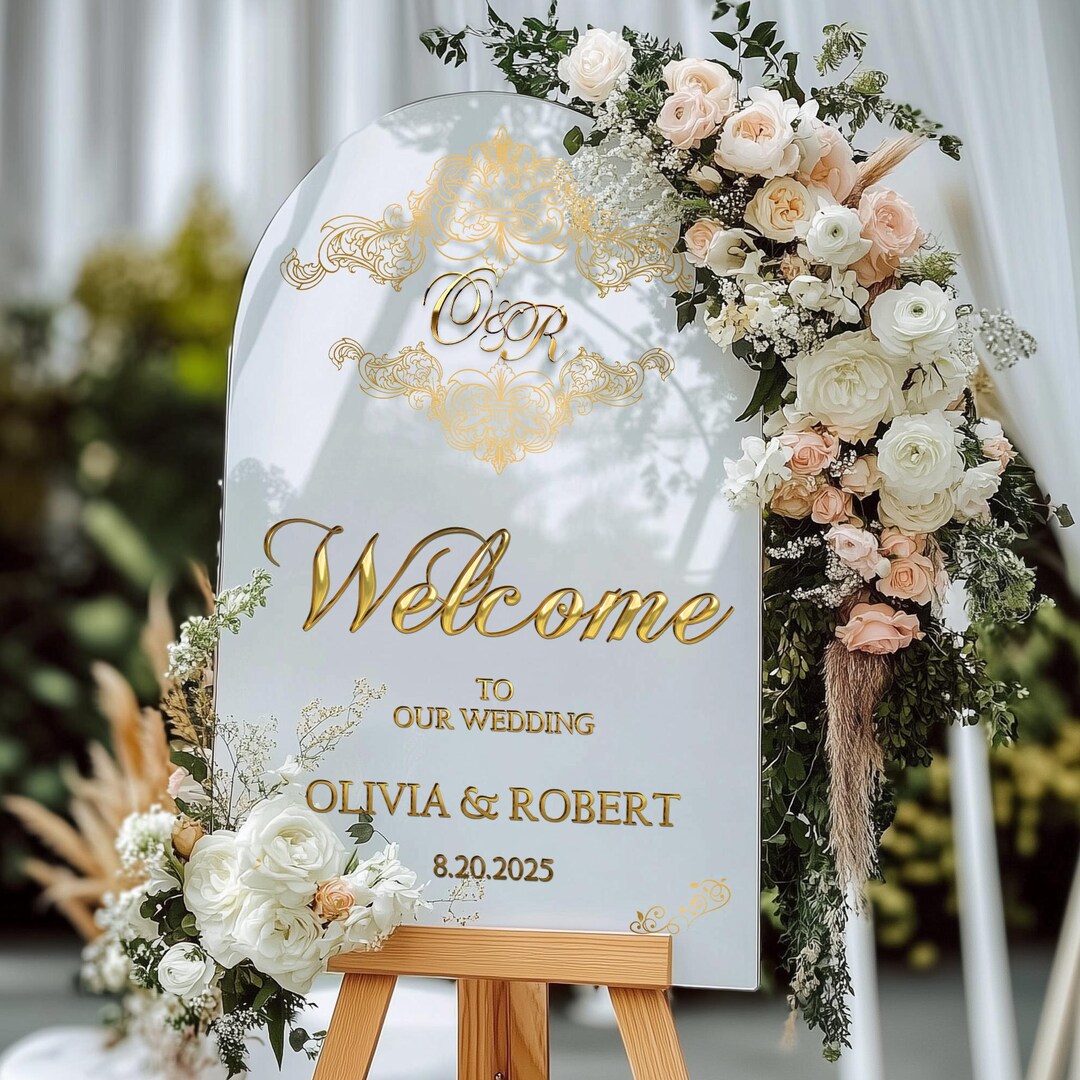 Customized Acrylic Wedding Welcome Sign, 3d Wedding Sign Acrylic Name ...