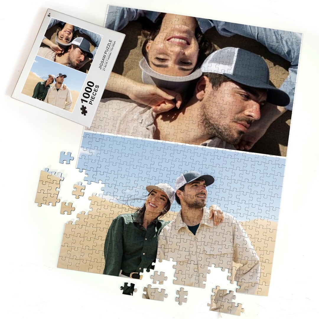 Custom Two Photo Collage Puzzle, Personalized Christmas Gift - Etsy