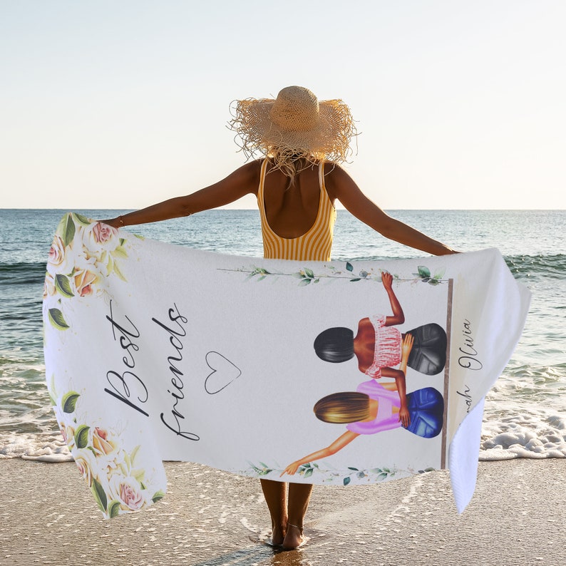 Best Friends Beach Towel Custom Beach Towels for Friends - Etsy
