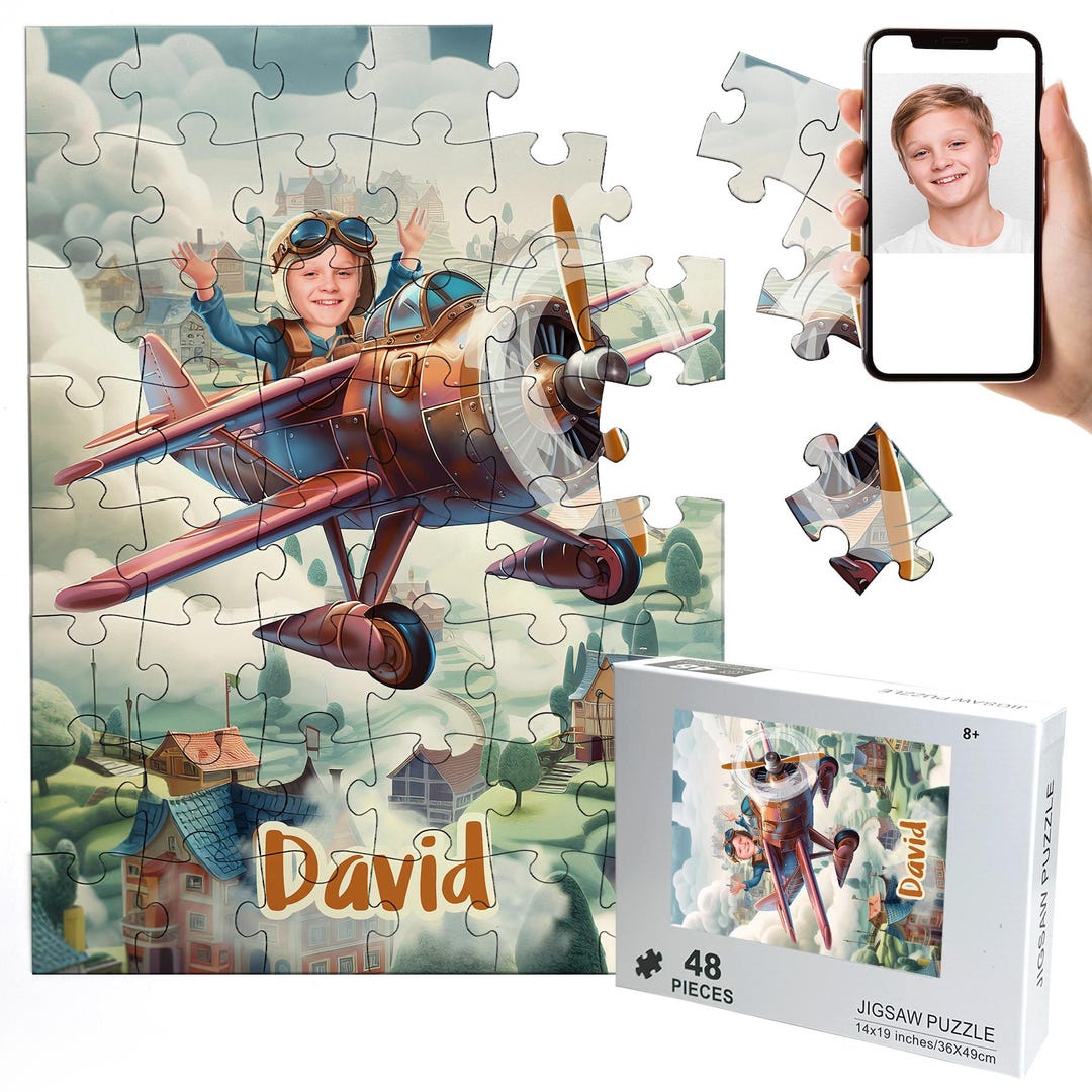 Personalized Airplane Puzzle: Custom Pilot Photo Gift - Etsy