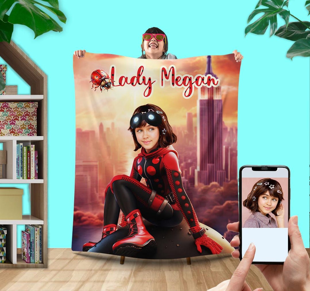 Custom Miraculous Ladybug Photo Blanket: Personalized Girl's Gift - Etsy