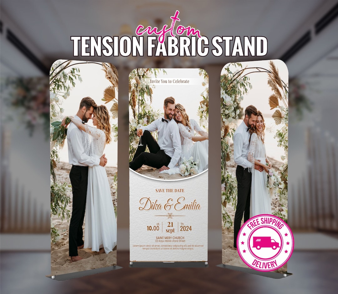Custom Full Color Banner With Stand, Wedding Birthday Business Logo ...