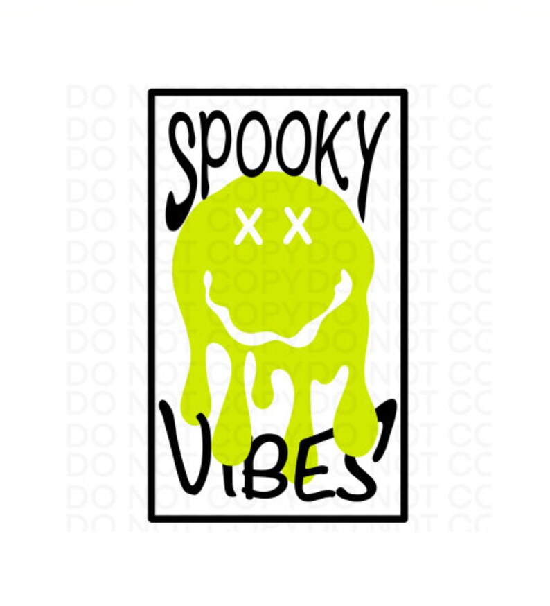 Spooky Vibes PNG Dripping Drippy Smiley Face Melting - Etsy
