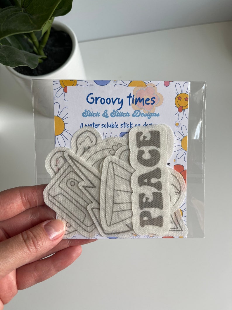 Groovy Retro Stick and Stitch Embroidery Patterns Stick on - Etsy