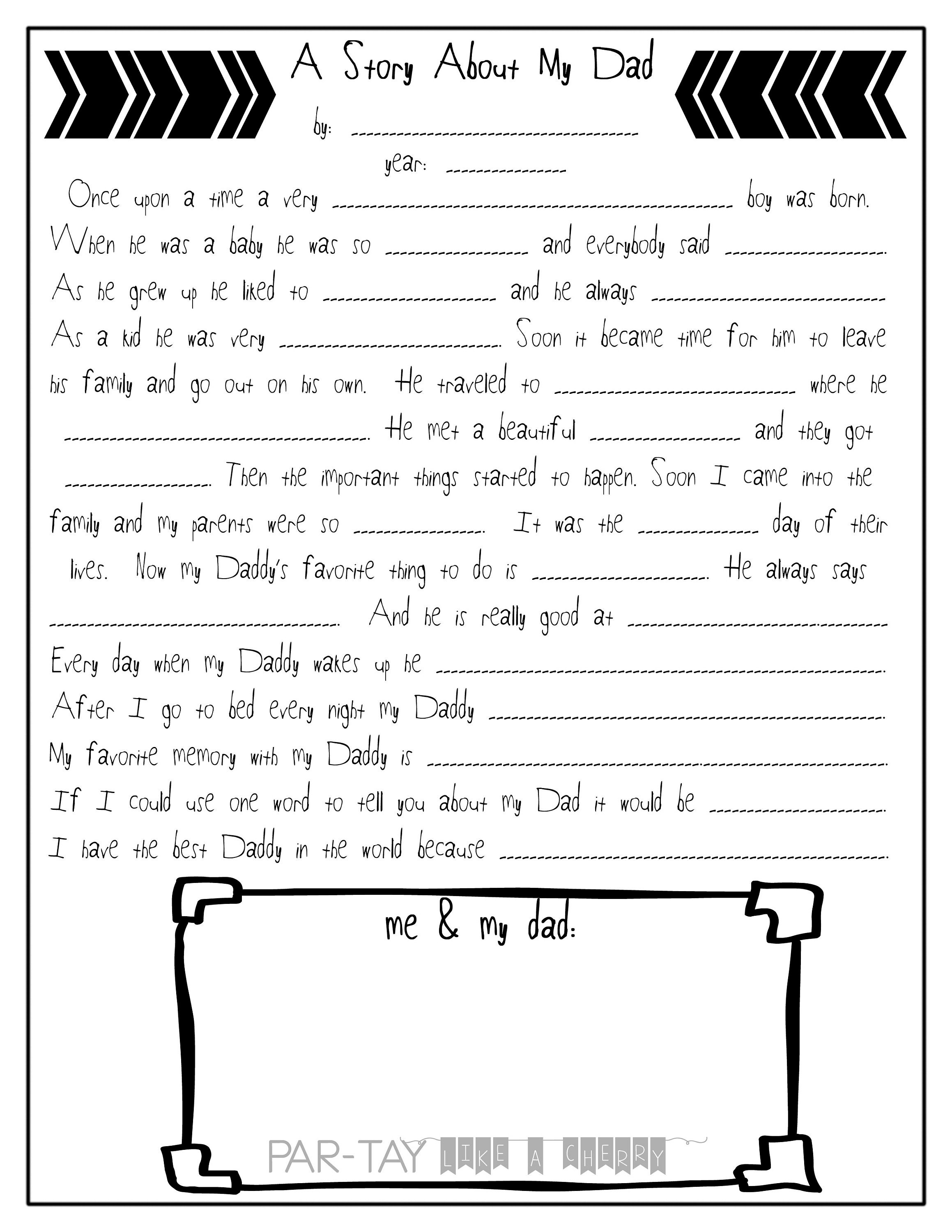 Father's Day Mad Libs Printable - Etsy