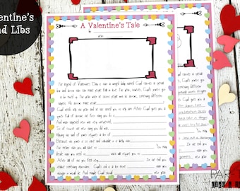 Valentine's Mad Libs for Kids, Printable Mad Libs, Valentines Game, Mad ...
