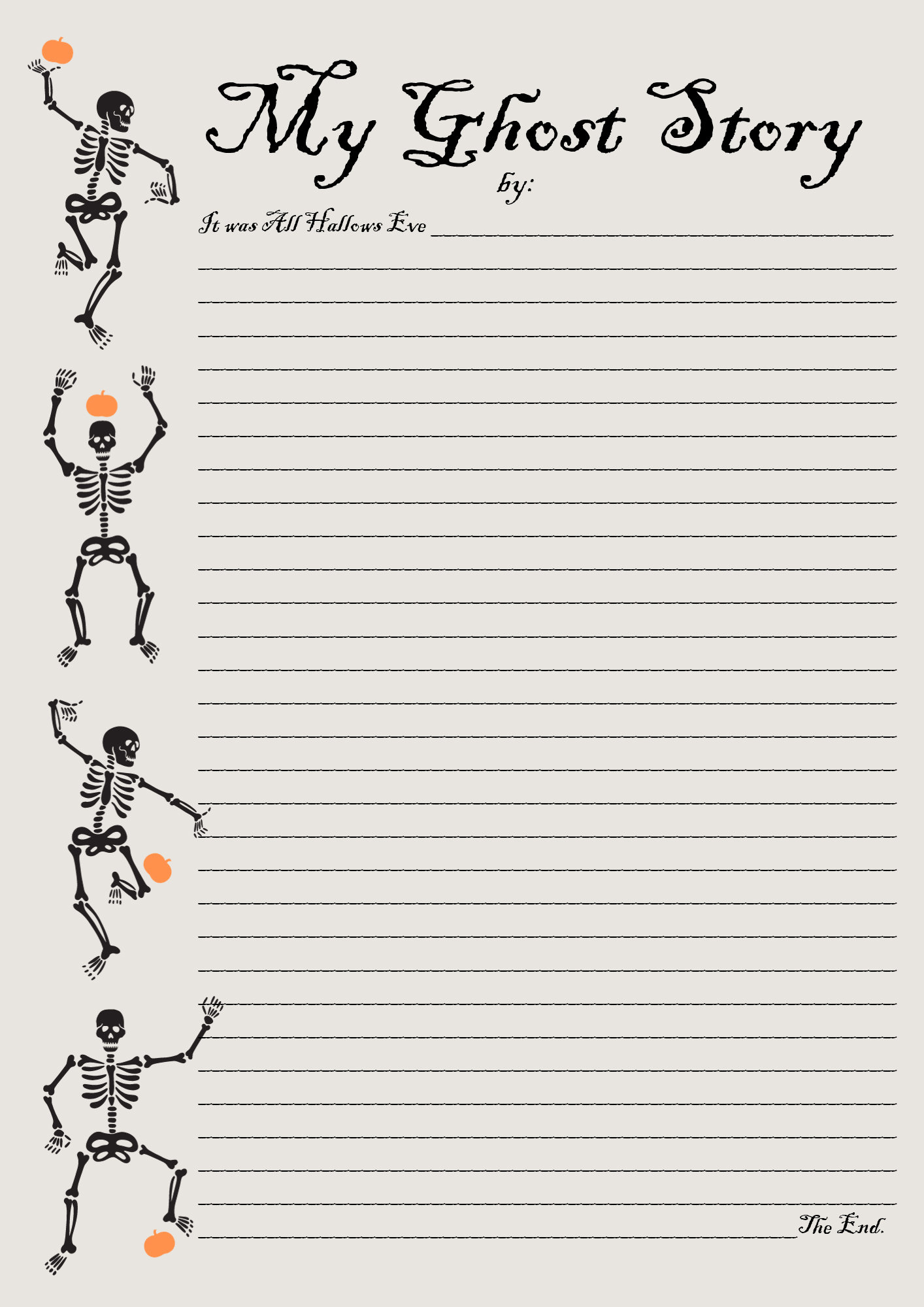 Ghost Story Template Halloween Mad Libs Fun Printable Game - Etsy