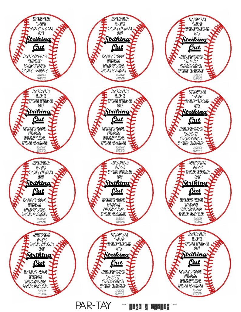 Baseball Team Gift Printable Tags - Etsy