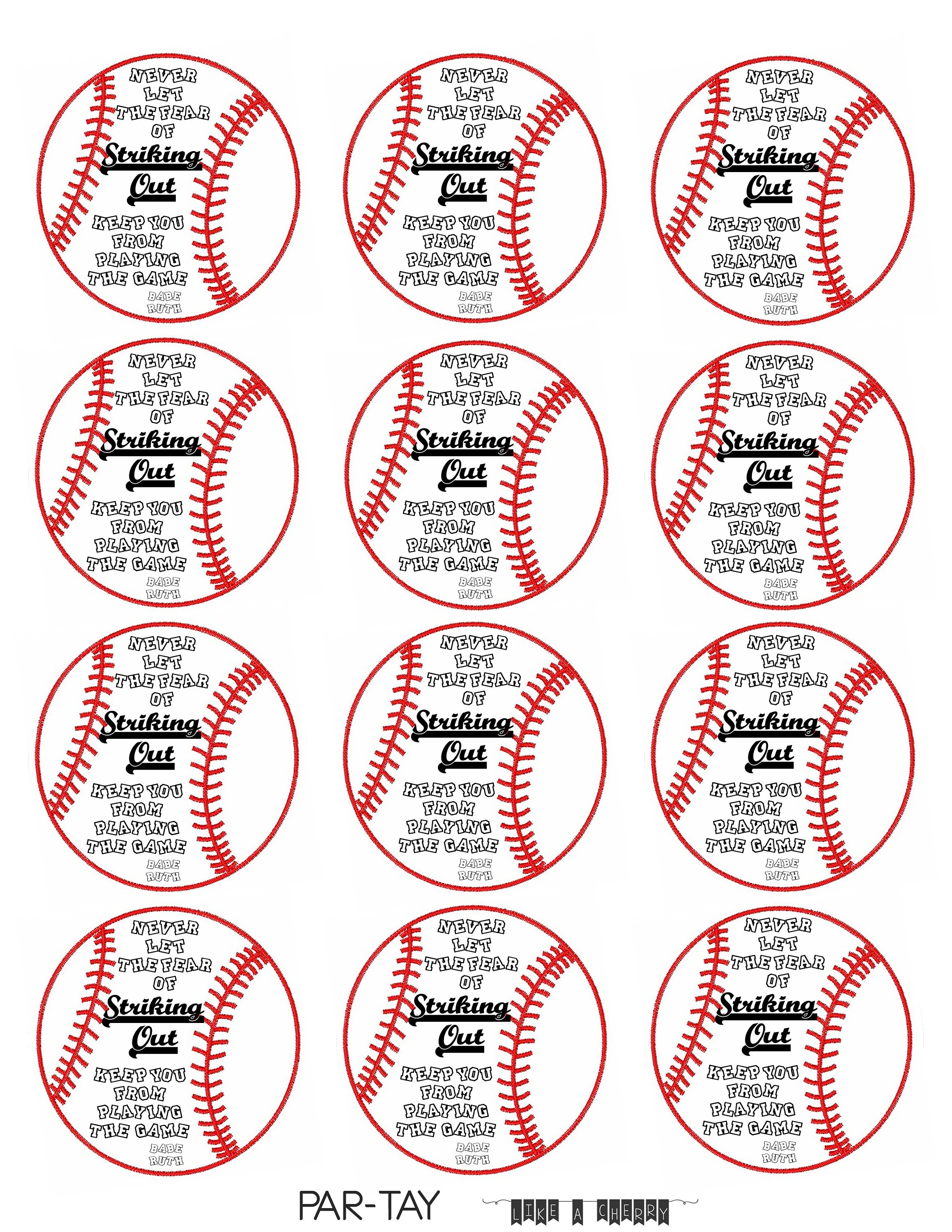 Baseball Team Gift Printable Tags - Etsy