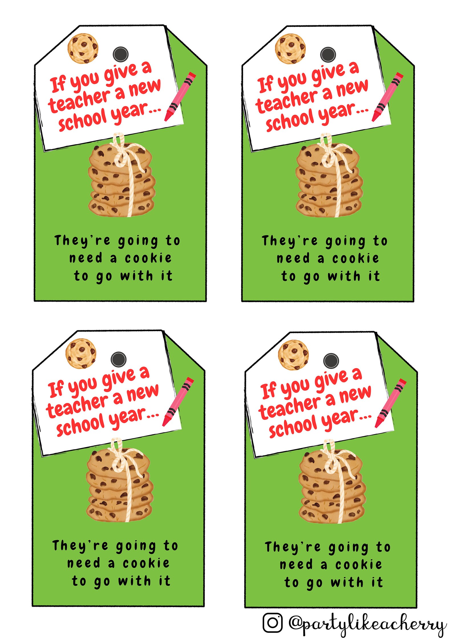 Back to School Teacher Gift Tags | Meet the Teacher Gift Idea | Instant ...