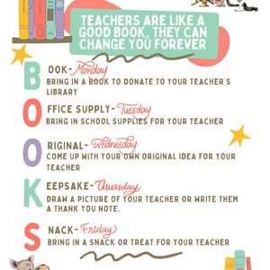 Children's Book Themed Teacher Appreciation Printable Bundle - Etsy