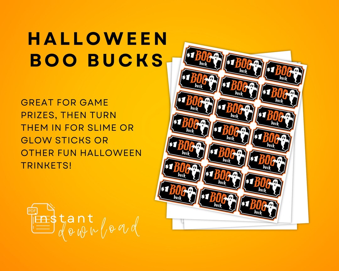 Boo Bucks Halloween Printable | Halloween Games | Tickets | Digital - Etsy