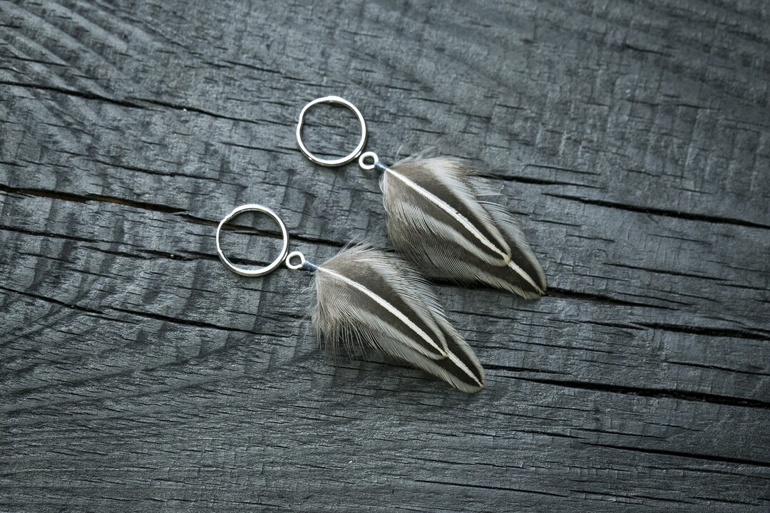 Feather Earrings Men Small Feather Earrings Hoops Feather Earrings ...