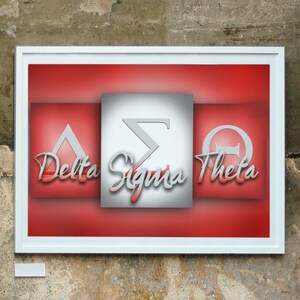 16x12 Delta Sigma Theta Letters Red Background Artwork - Etsy