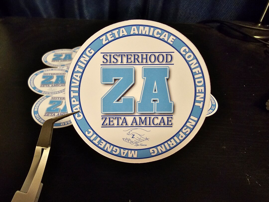 Zeta Amicae Sisterhood Round Stickers, Waterproof, Glossy, Sorority ...