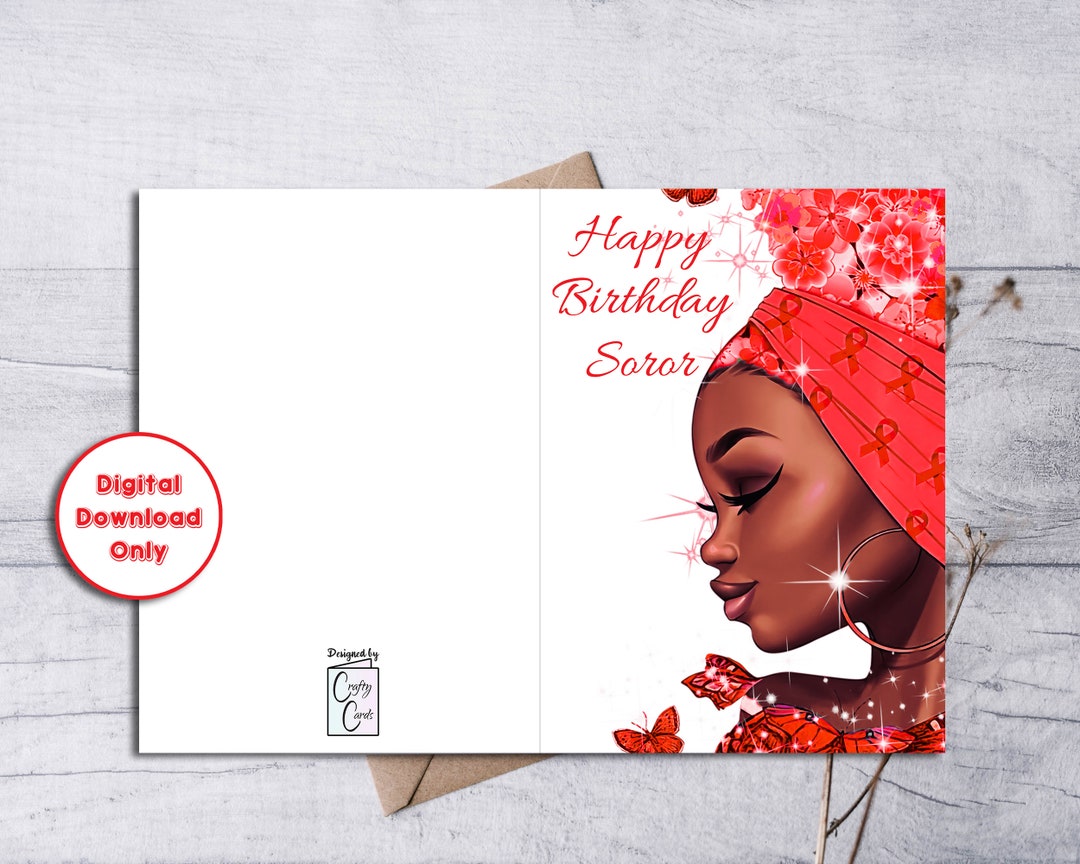 Happy Birthday Delta Sigma Theta Outside and Inside of Card - Etsy