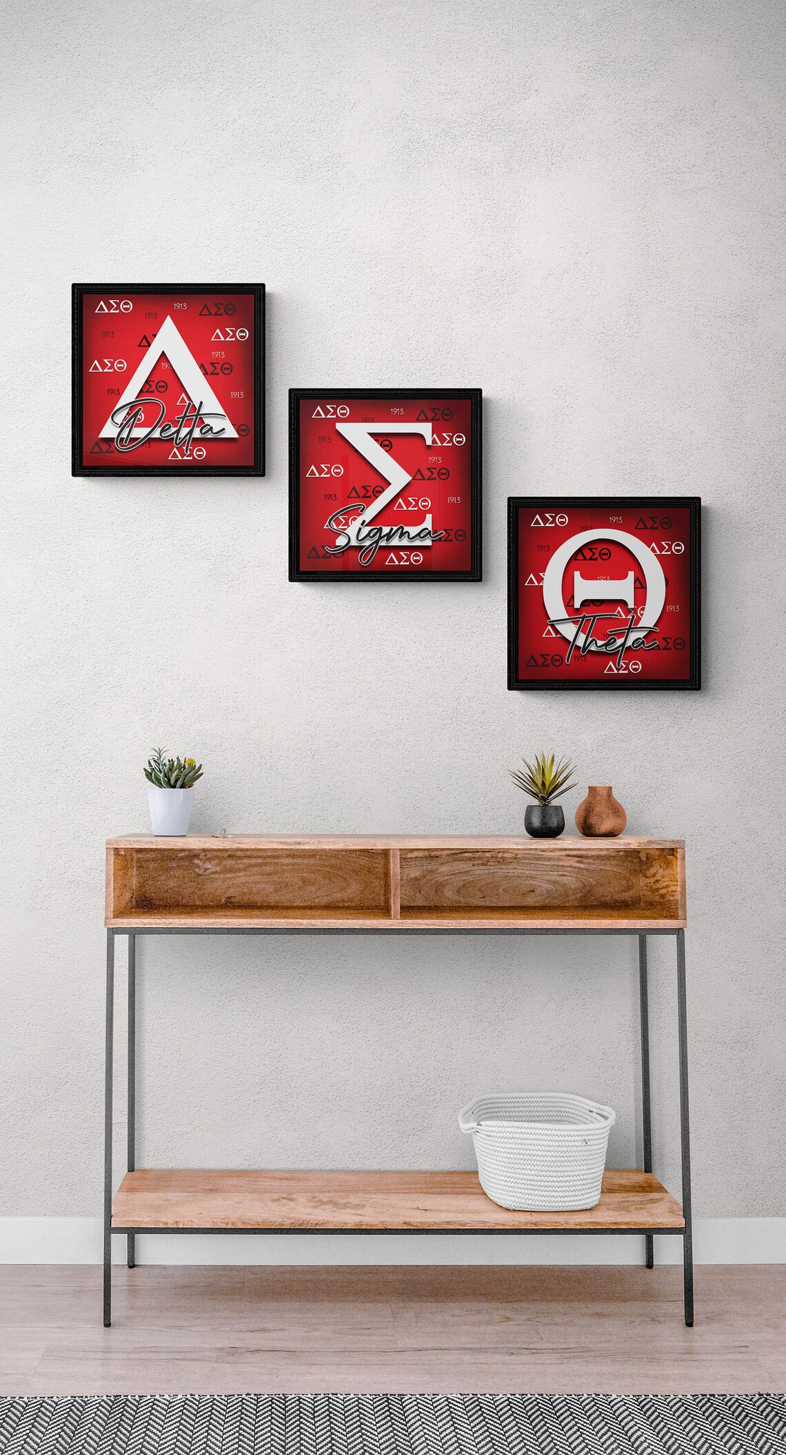 6x6 3 Piece Delta Sigma Theta Symbols Backdrop Artwork, Sorority Gifts ...