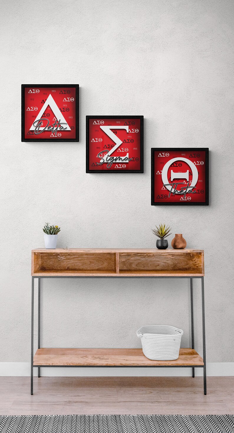 6x6 3 Piece Delta Sigma Theta Symbols Backdrop Artwork, Sorority Gifts ...