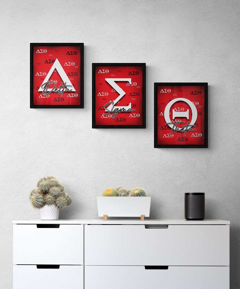 8x10 3 Piece Delta Sigma Theta Symbols Backdrop Artwork - Etsy