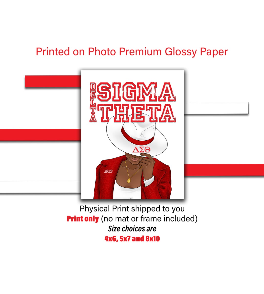 Delta Sigma Theta Tip of the Hat 2 Artwork, Premium Glossy Print, High ...