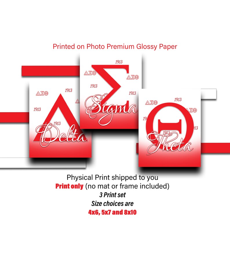 Delta Sigma Theta Delta Symbols Glossy Print Artwork, Premium Print ...