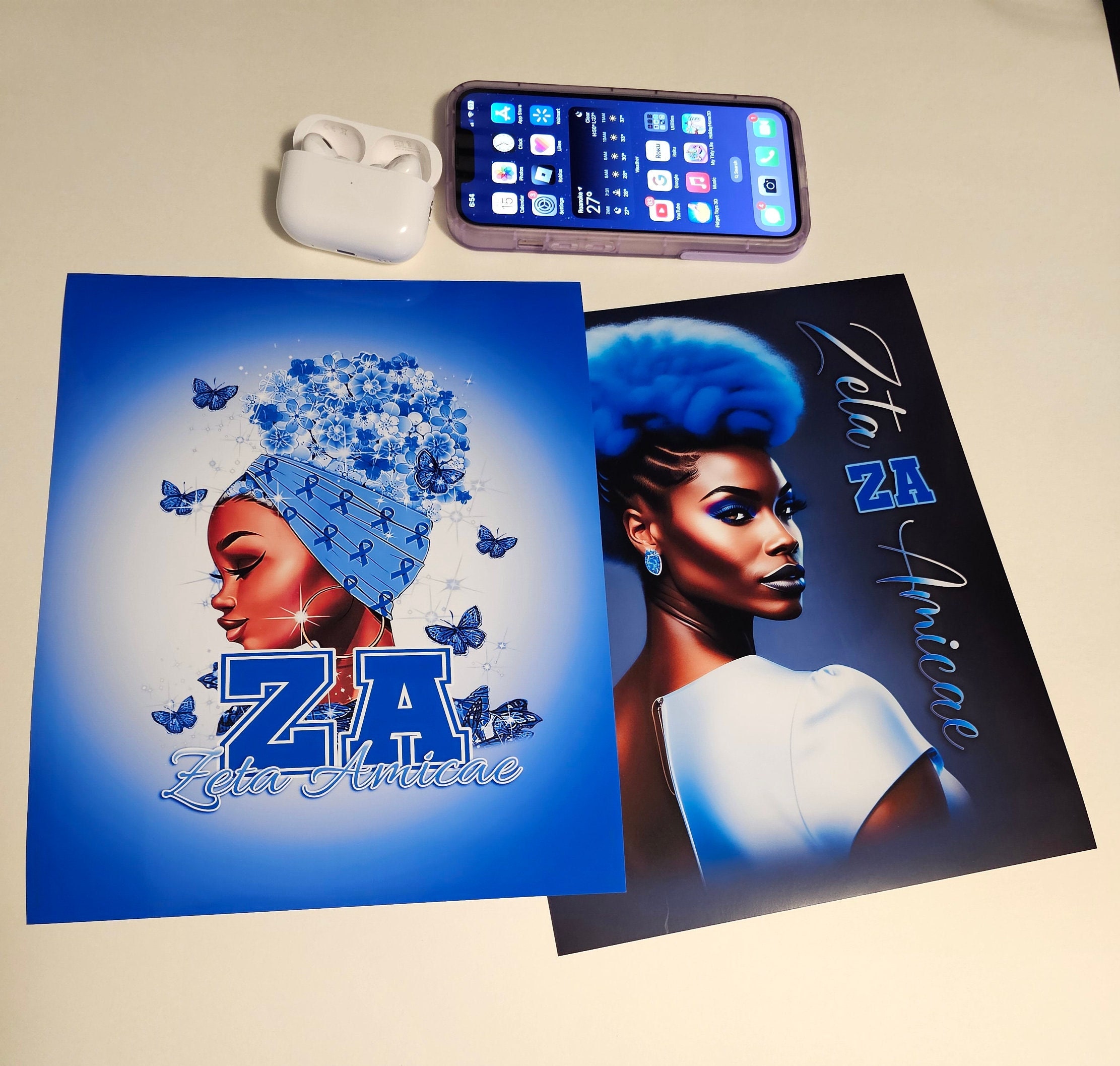 Zeta Amicae Beautiful Butterfly in Blue Glossy Print Artwork, Premium ...