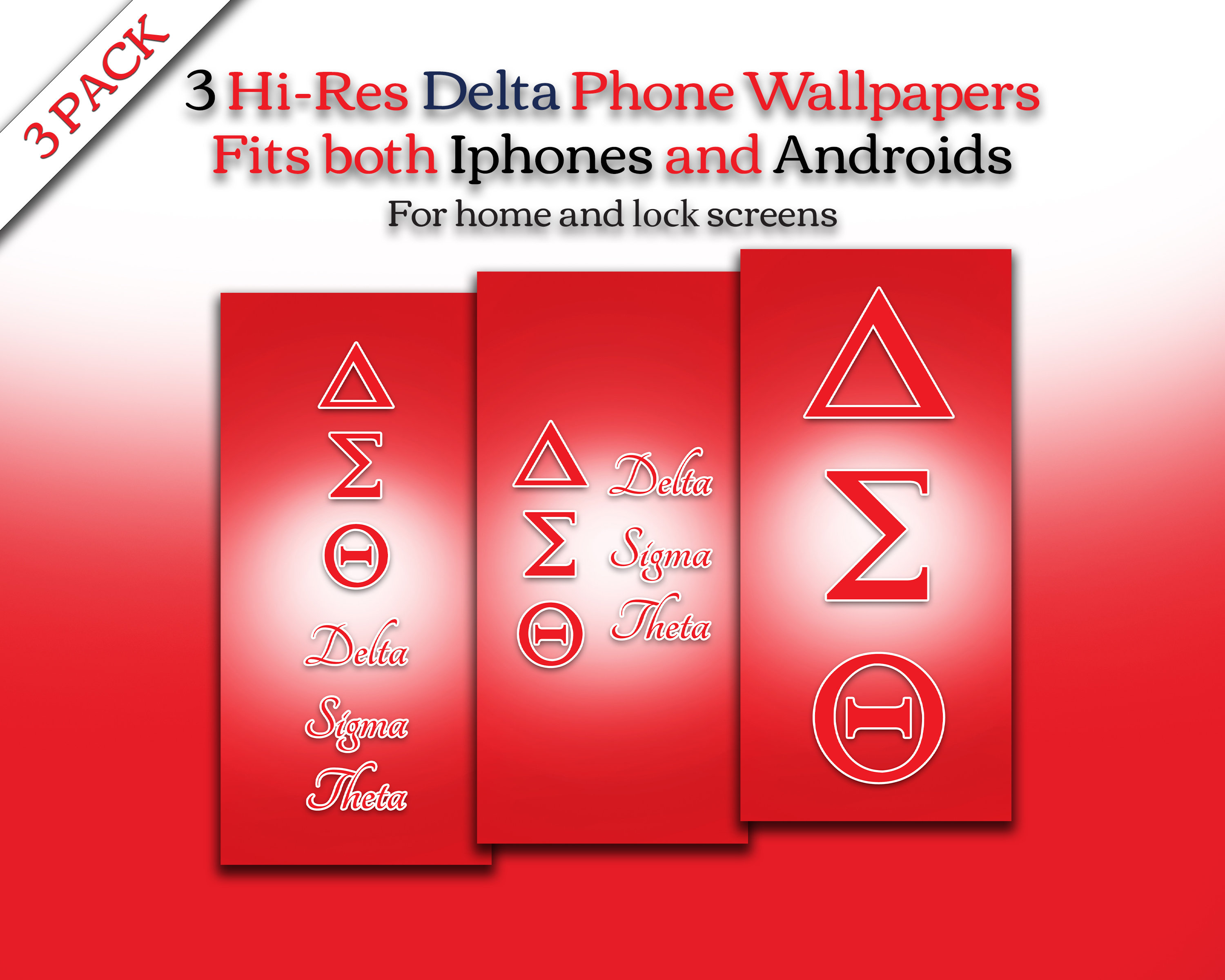 3 Pack Delta Sigma Theta Phone Screen Wallpapers for Home Screens and ...