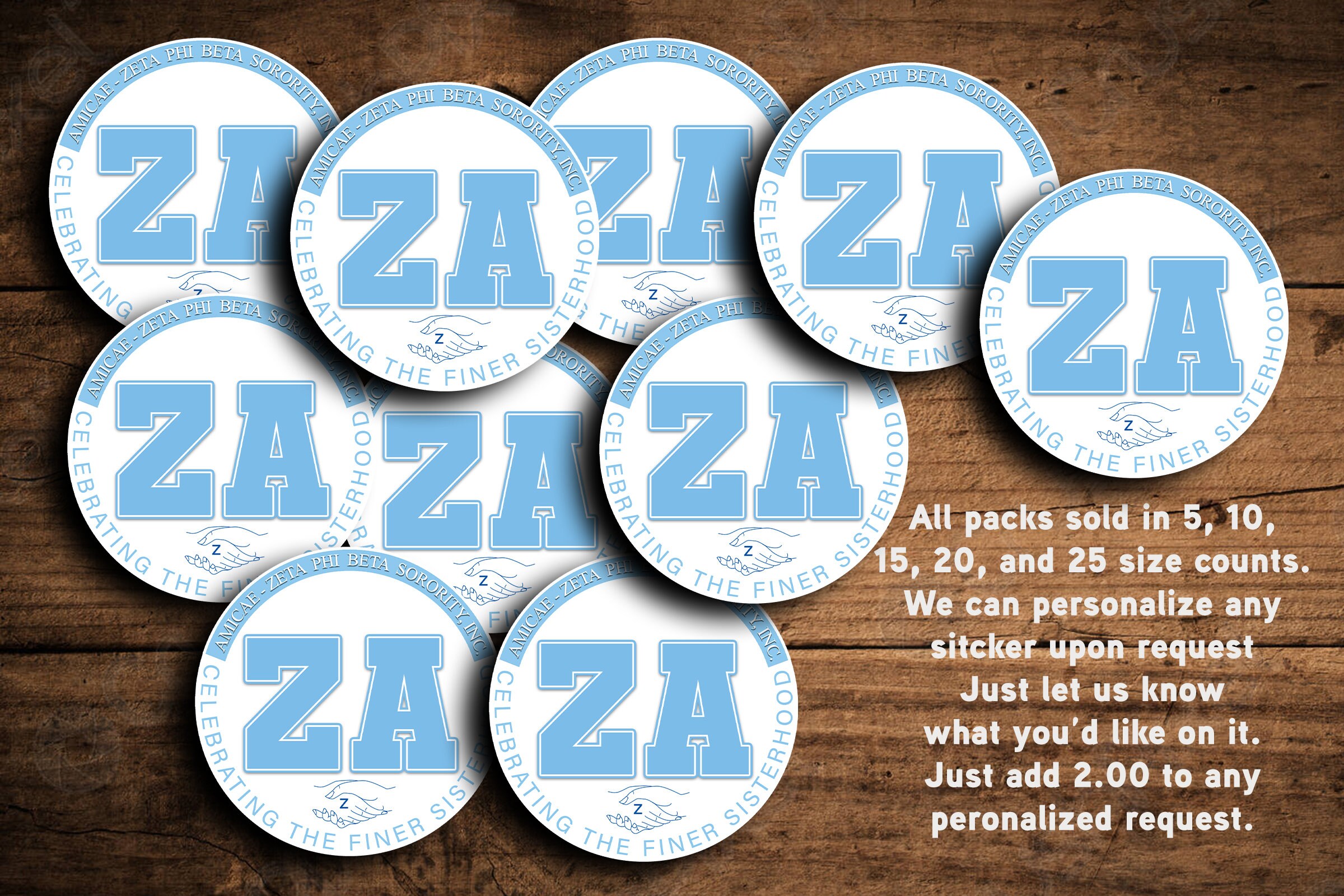Zeta Amicae Symbols Stickers, Waterproof, Glossy, Sorority, Black Women ...