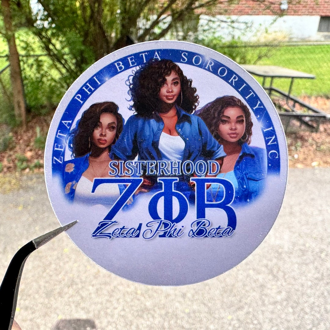 Zeta Phi Beta 3 Ladies 2.5 in Round Stickers, Waterproof, Glossy ...
