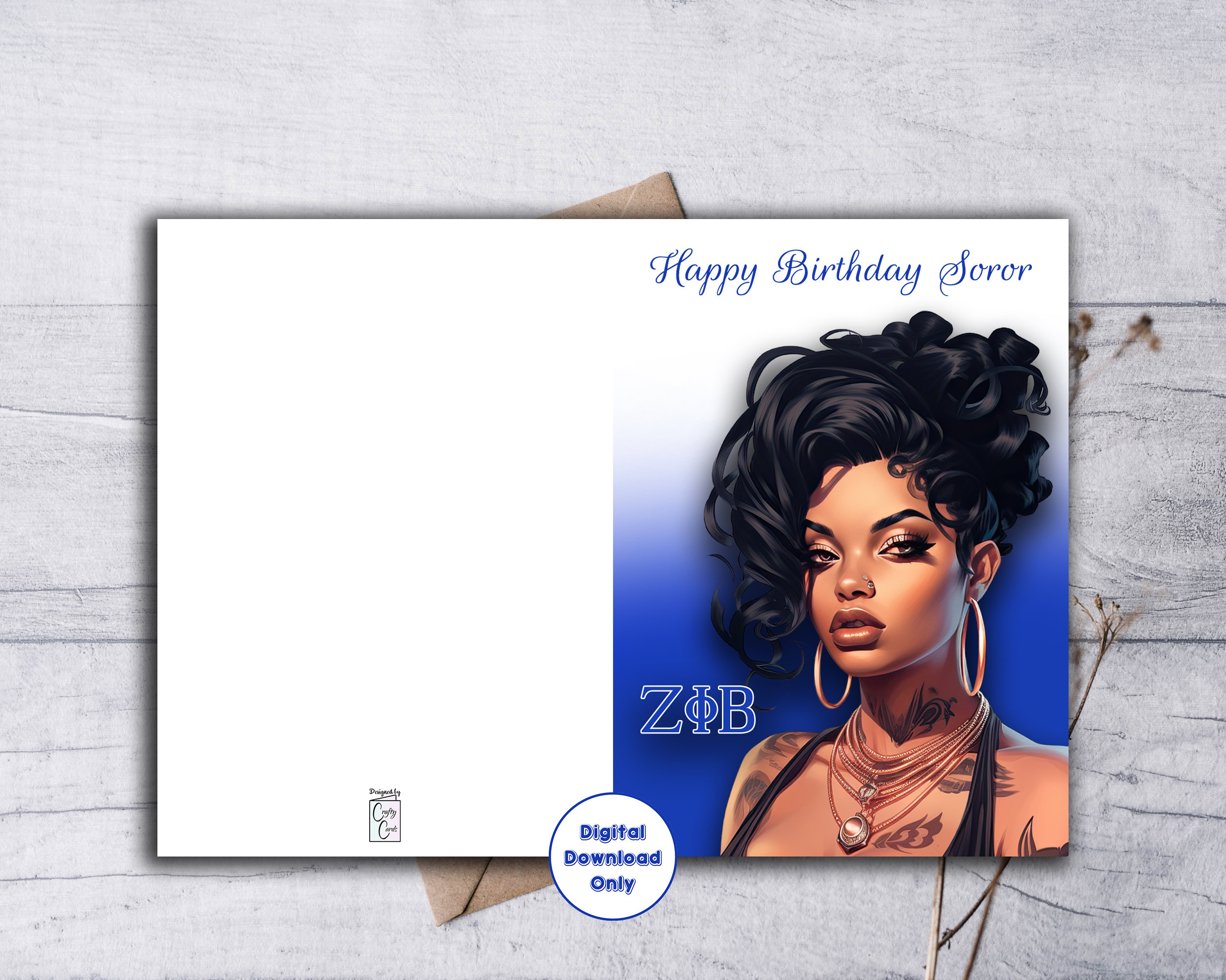 Happy Birthday Zeta Phi Beta Card, Outside and Inside of Card ...