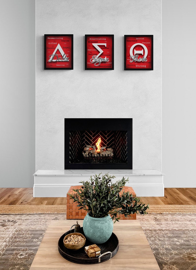 16x20 3 Piece Delta Sigma Theta Symbols Inspirational Backdrop Artwork ...