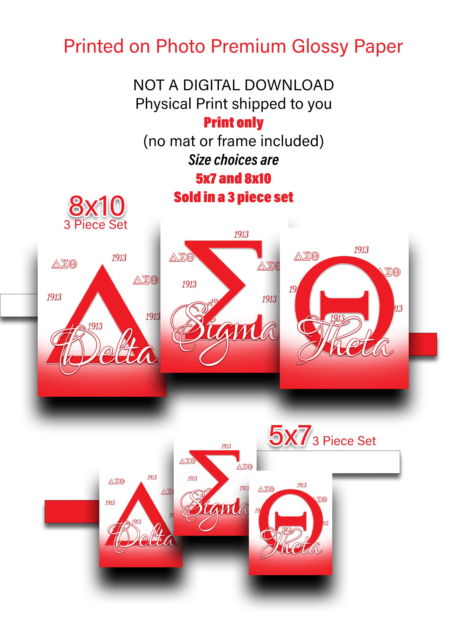 Delta Sigma Theta Delta Symbols Glossy Print Artwork, Premium Print ...