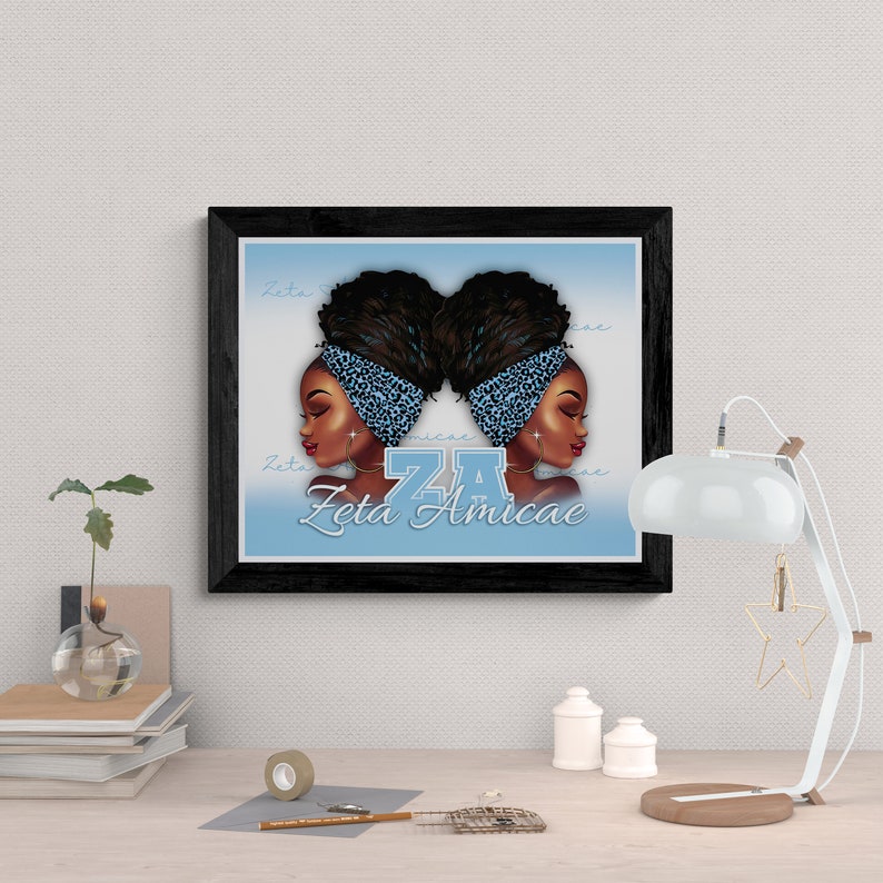 14x11 Zeta Amicae 2 Ladies Che Artwork, Digital Download, Sorority Gift ...