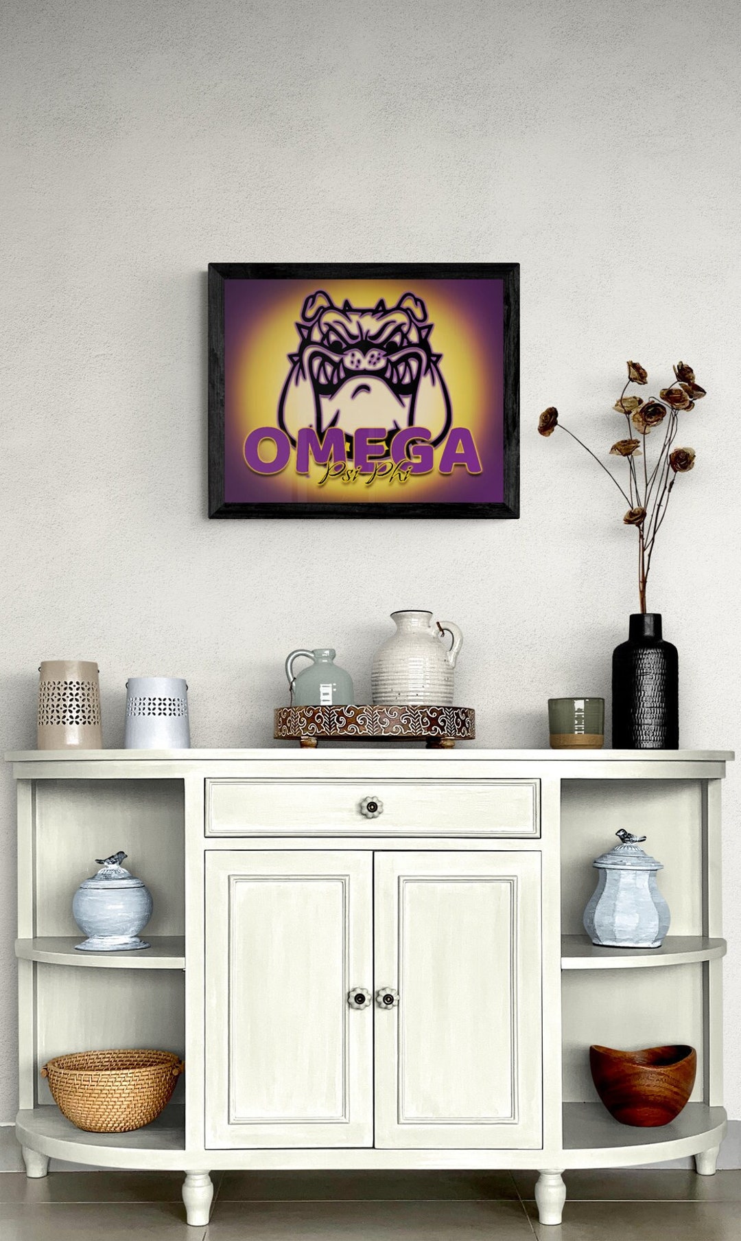 16x16 Omega Psi Phi Dawg Artwork Digital Print Fraternity - Etsy