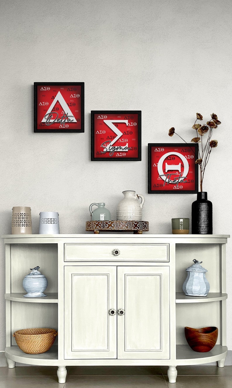 6x6 3 Piece Delta Sigma Theta Symbols Backdrop Artwork, Sorority Gifts ...