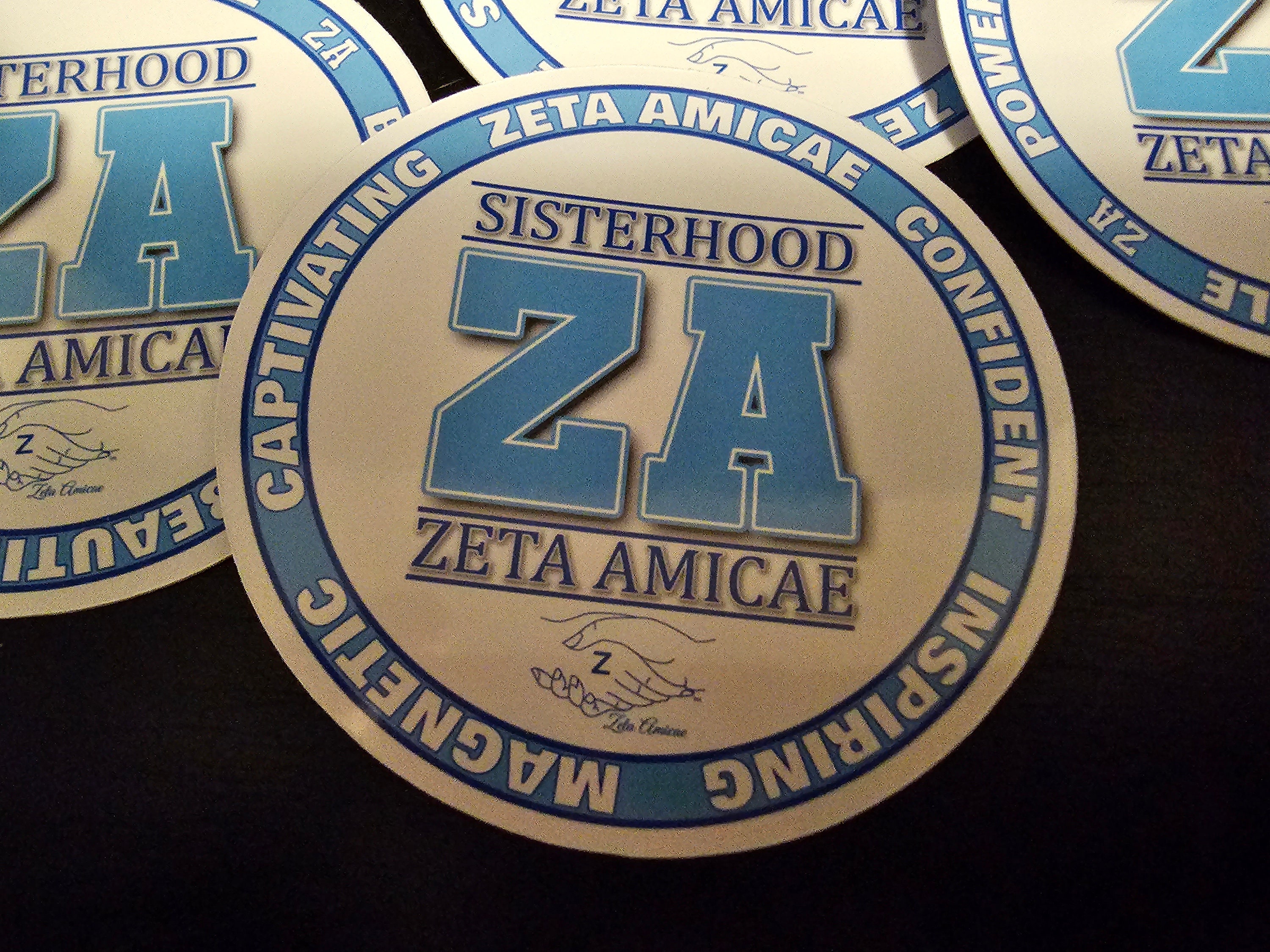 Zeta Amicae Sisterhood Round Stickers, Waterproof, Glossy, Sorority ...