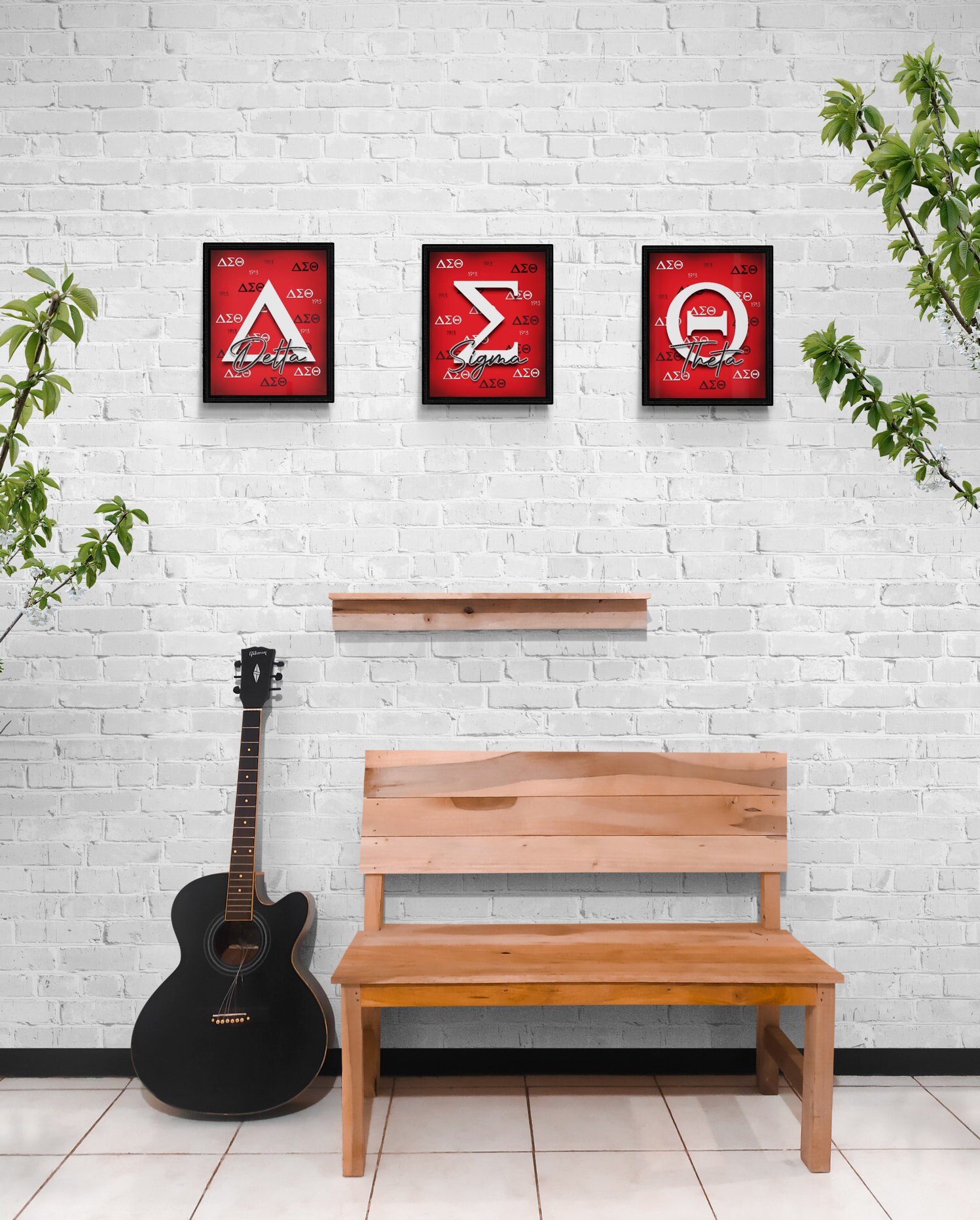 12x16 3 Piece Delta Sigma Theta Symbols Backdrop Artwork, Sorority ...
