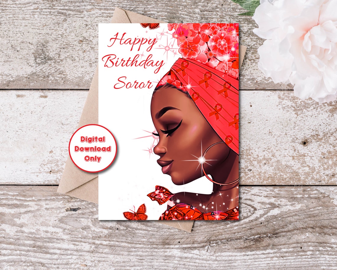 Happy Birthday Delta Sigma Theta, Outside and Inside of Card, Printable ...