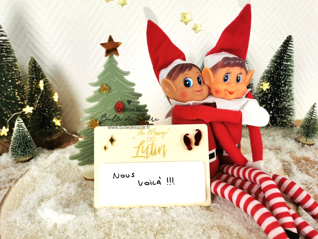 Pancarte message du lutin avec stylo, Lutin farceur noël, lutin ...