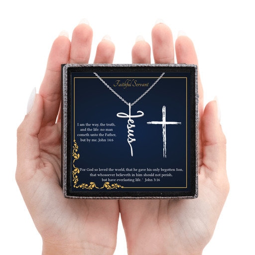 Jesus Cross Necklace, Gold Cross Necklace, Jesus Christ Necklace, Jesus ...