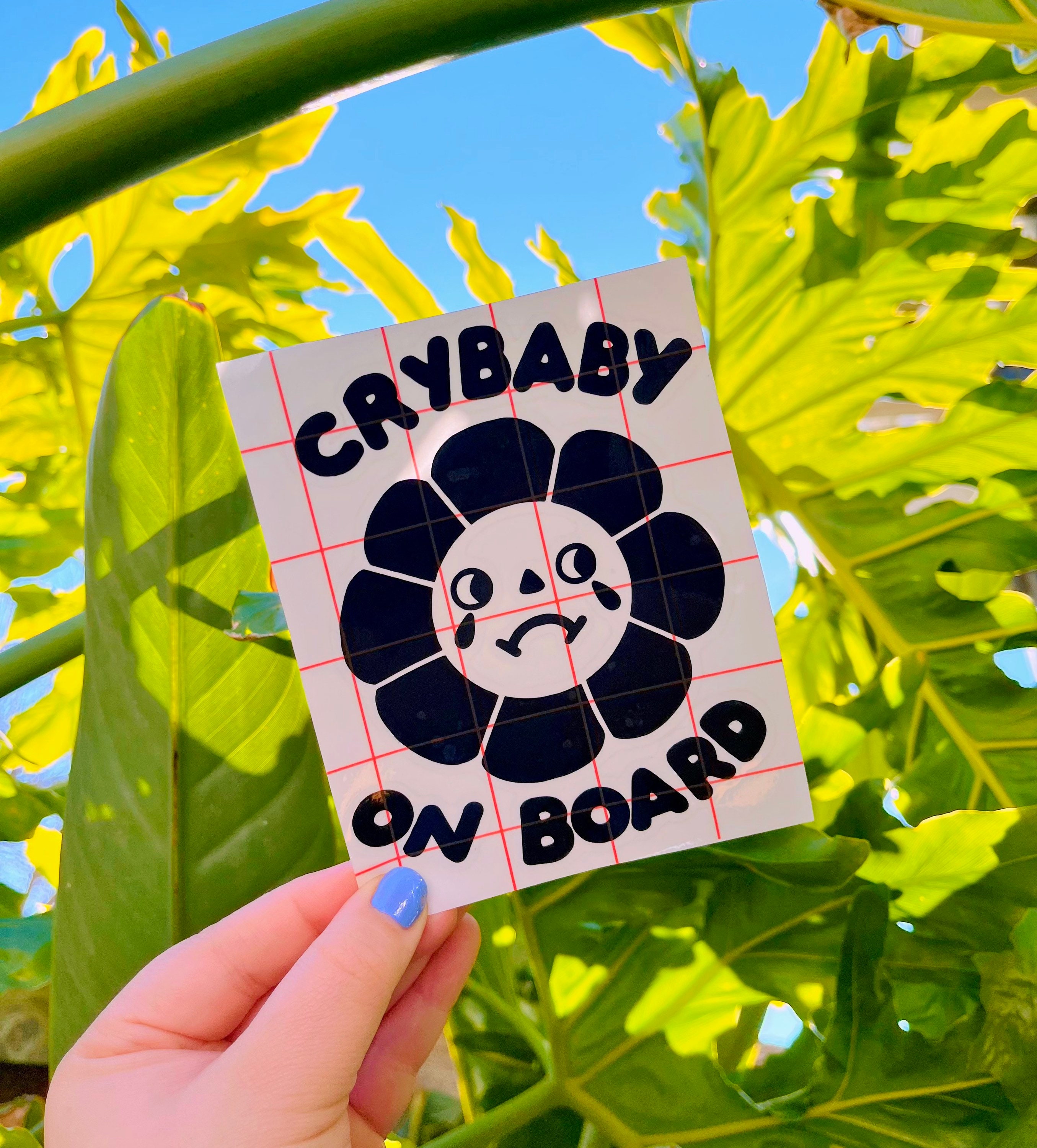 Crybaby on Board Cute Bumper Sticker Vinyl Car Decal - Etsy