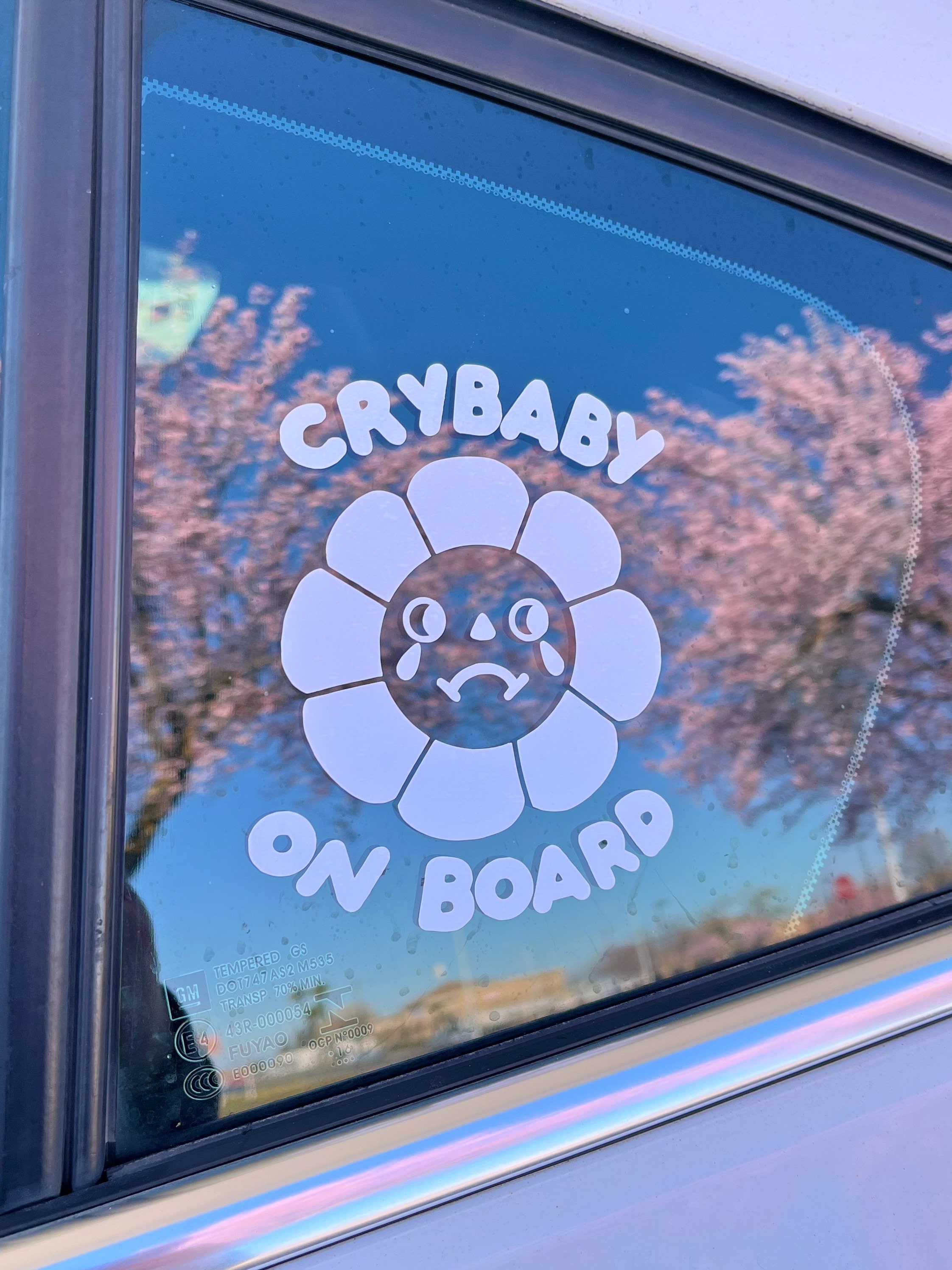 Crybaby on Board Cute Bumper Sticker Vinyl Decal - Etsy