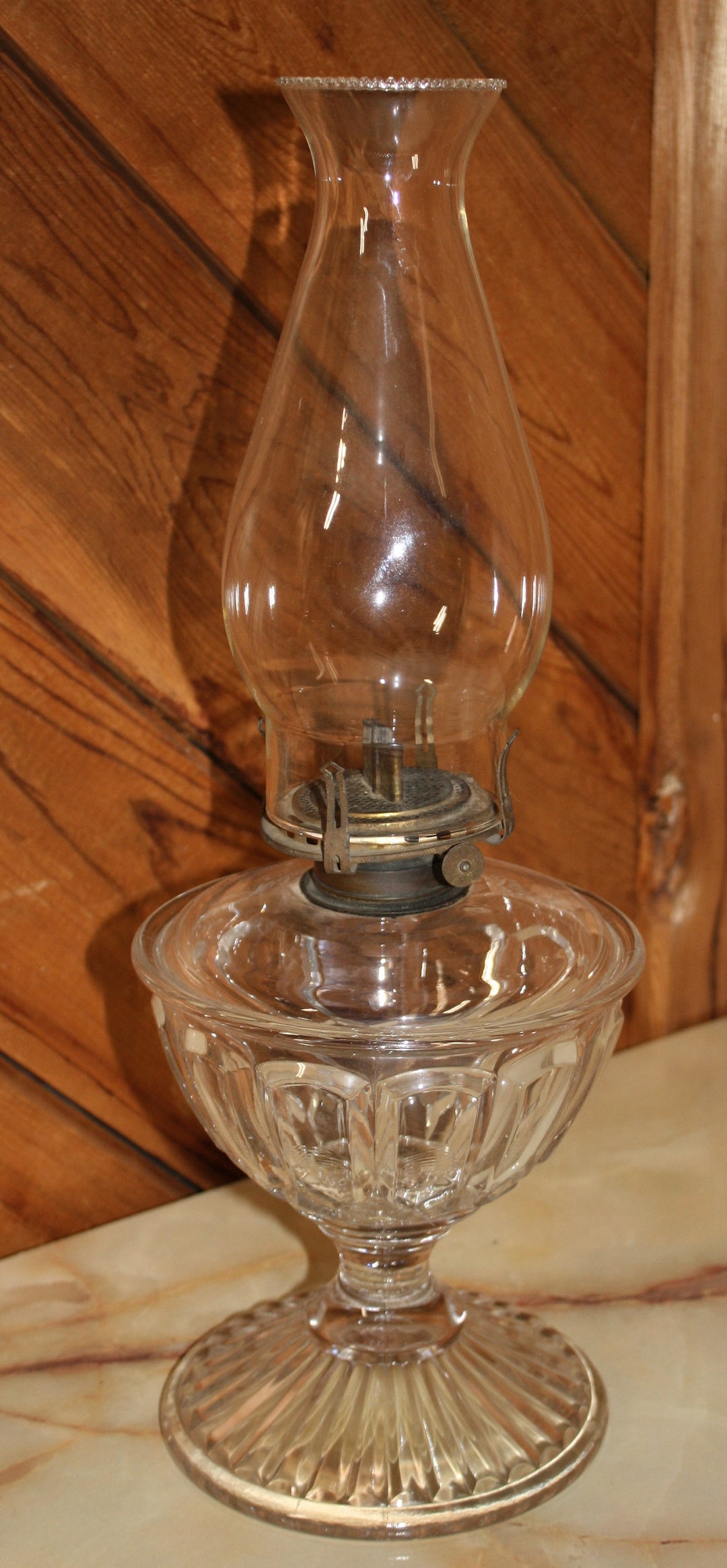 Beveled Panel Oil Lamp - Etsy