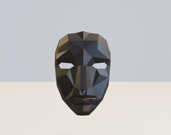 Soldiers Squid Game Mask Low poly Papercraft DIY Template Pattern Korea ...